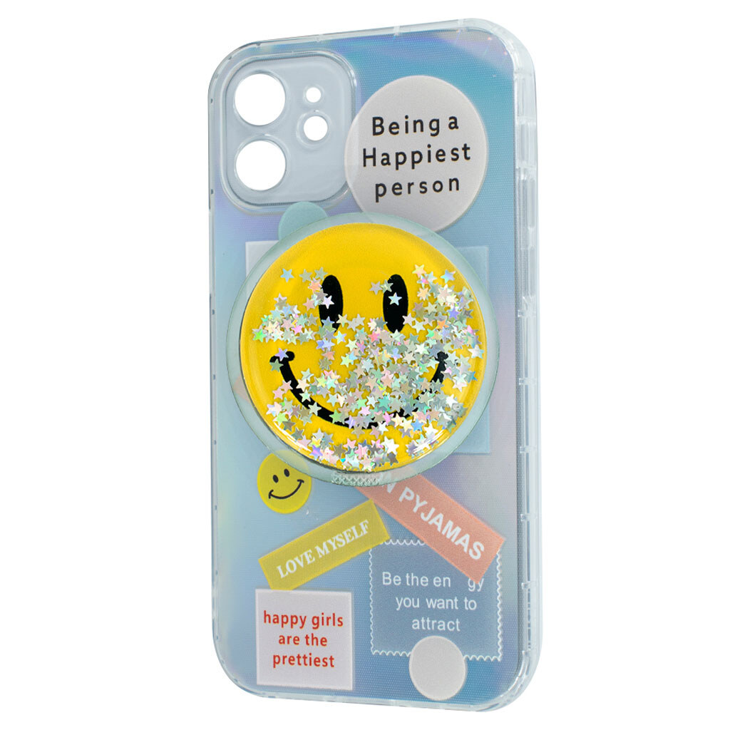 Чехол (накладка) Apple iPhone 12, TPU Gradient Smile Popsockets ...