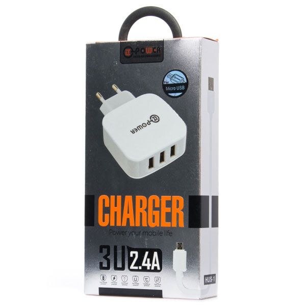 СЗУ QLT-Power HUS-1, С кабелем, MicroUSB, Белый – купить по цене 318 ...